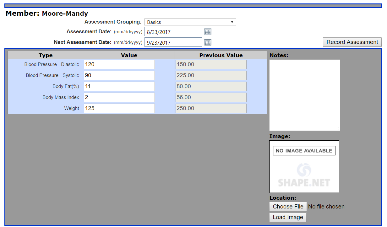 View Previous Assessment Data – ShapeNetSoftware Knowledge Base