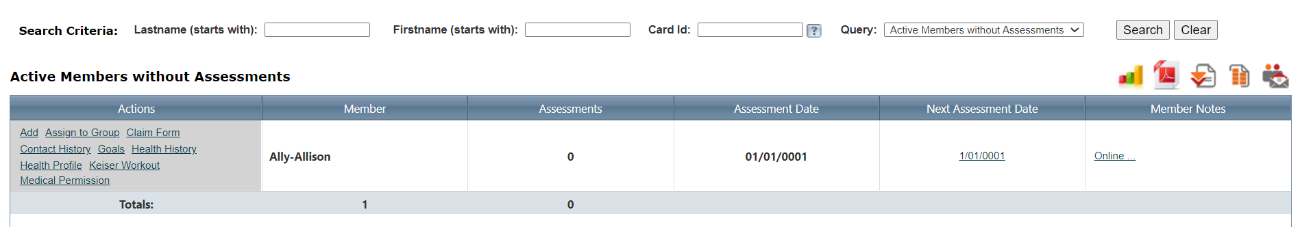 How do I find my members that do not have an assessment completed yet ...