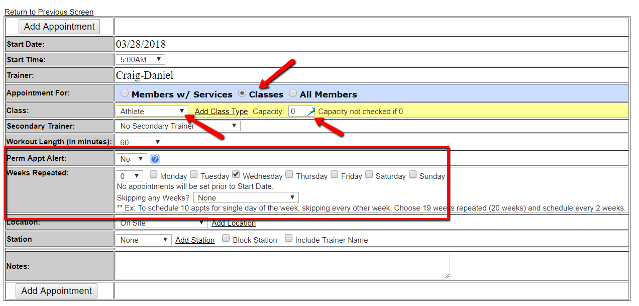 How to add a Class to the Schedule Matrix – ShapeNetSoftware Knowledge Base