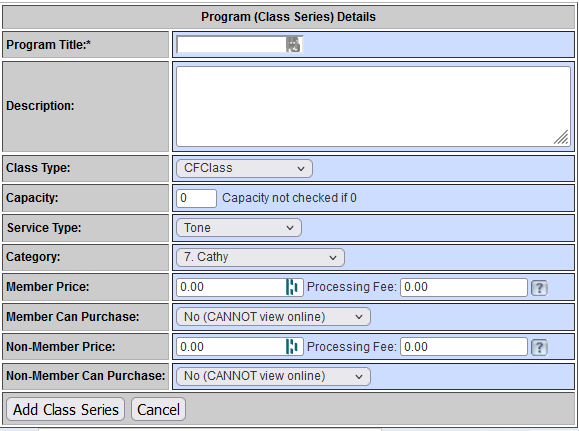 How to create a Program Class Series – ShapeNetSoftware Knowledge Base